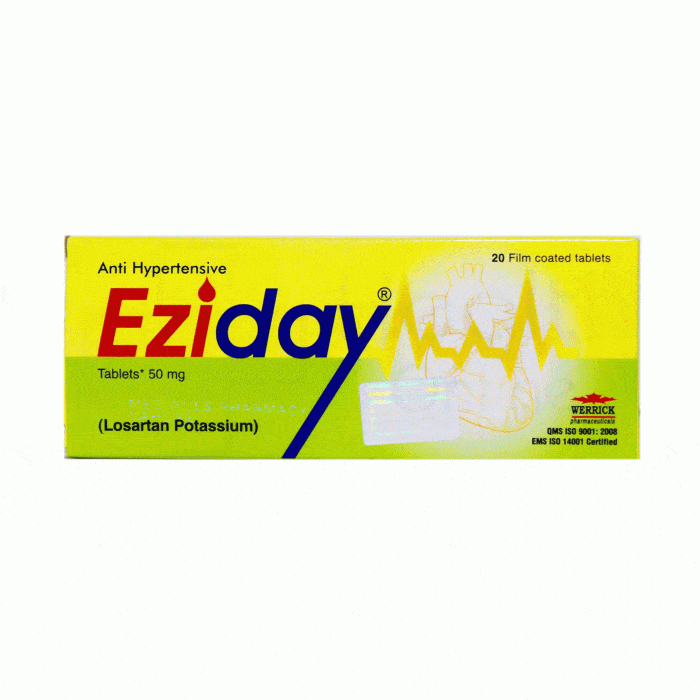 Eziday Tablets 50Mg - Side Effects - Buy Online - ₨ 478 - khasmart
